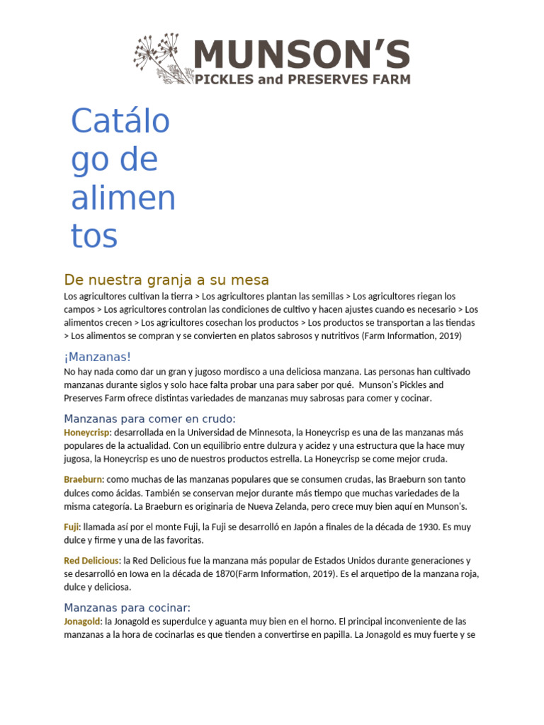 Cornerstone Food Catalog Starter | PDF