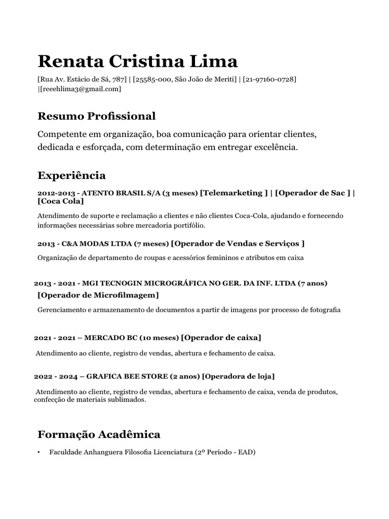 Curriculo Renata | PDF