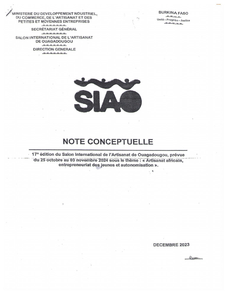 Note Conceptuelle Siao 2024 | PDF