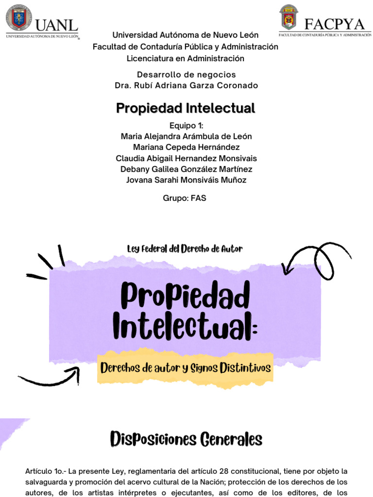Propiedad Intelectual Derechos de Autor y Signos Distintivos | PDF