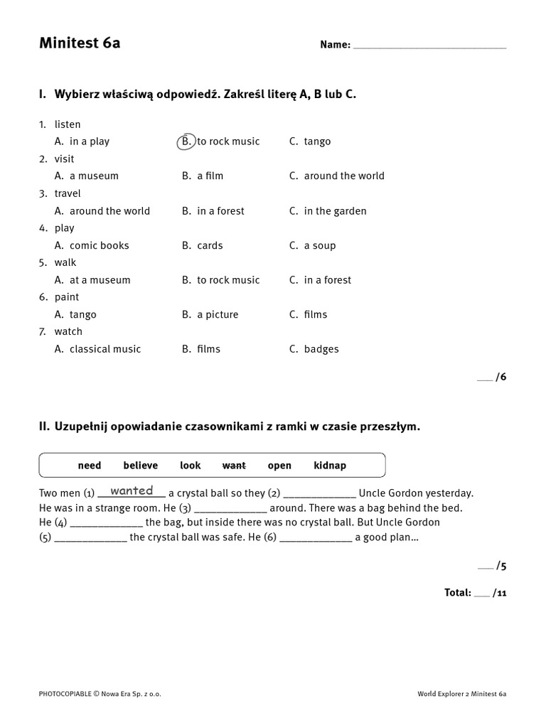 we2_unit6_kartkowka_a | PDF