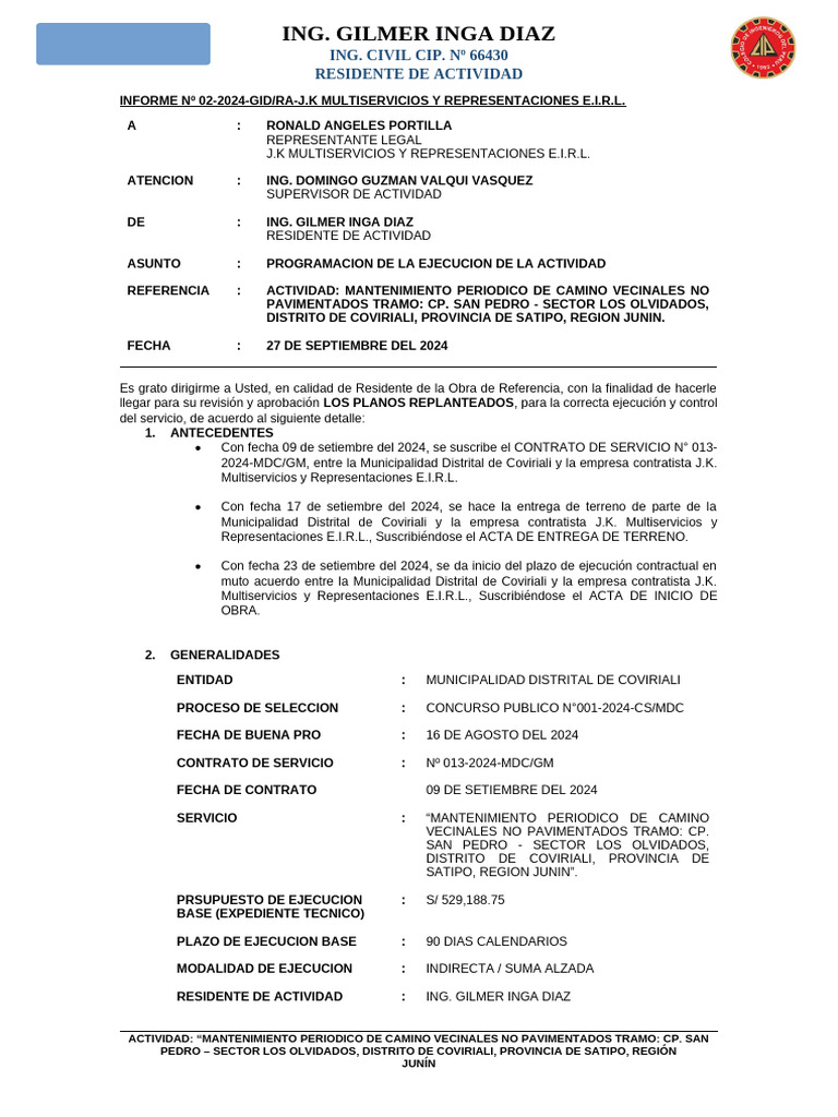 Informe #02 Replanteo | PDF