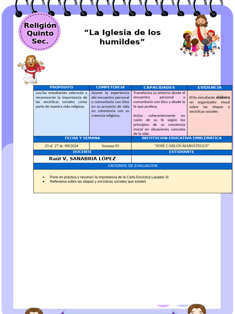 Ficha de Actividad Religion 5to-Semana 3 | PDF