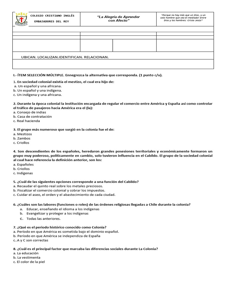GUÍA DIFERENCIADA HISTORIA 5° | PDF