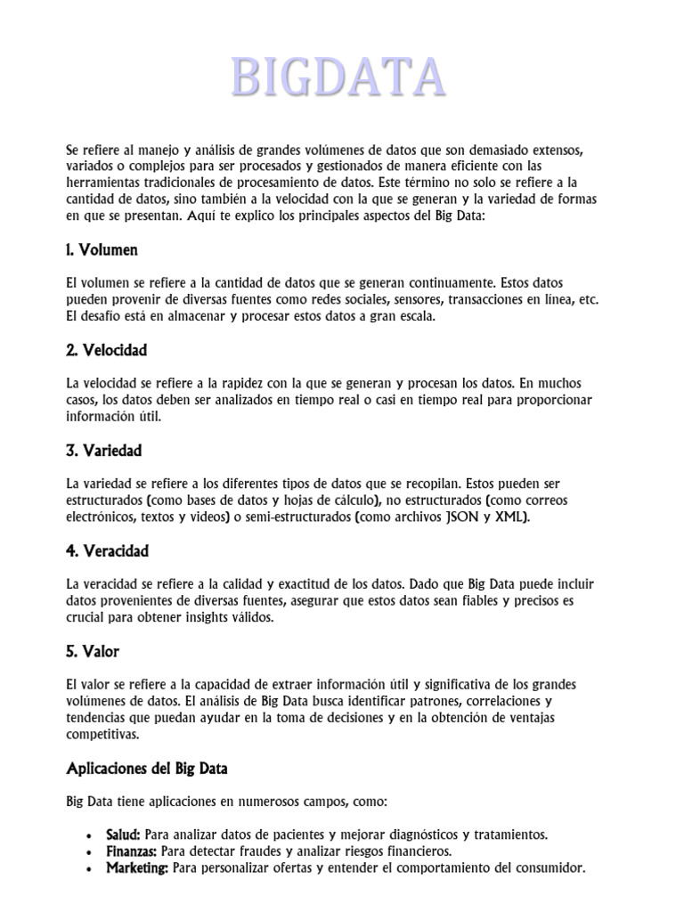 BIGDATA | PDF | Big Data | Gestión de datos