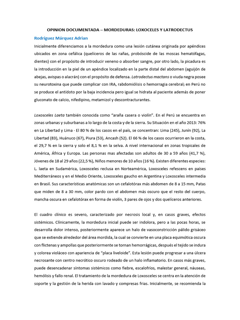 OD4 - Loxoceles | PDF | Araña | Herida