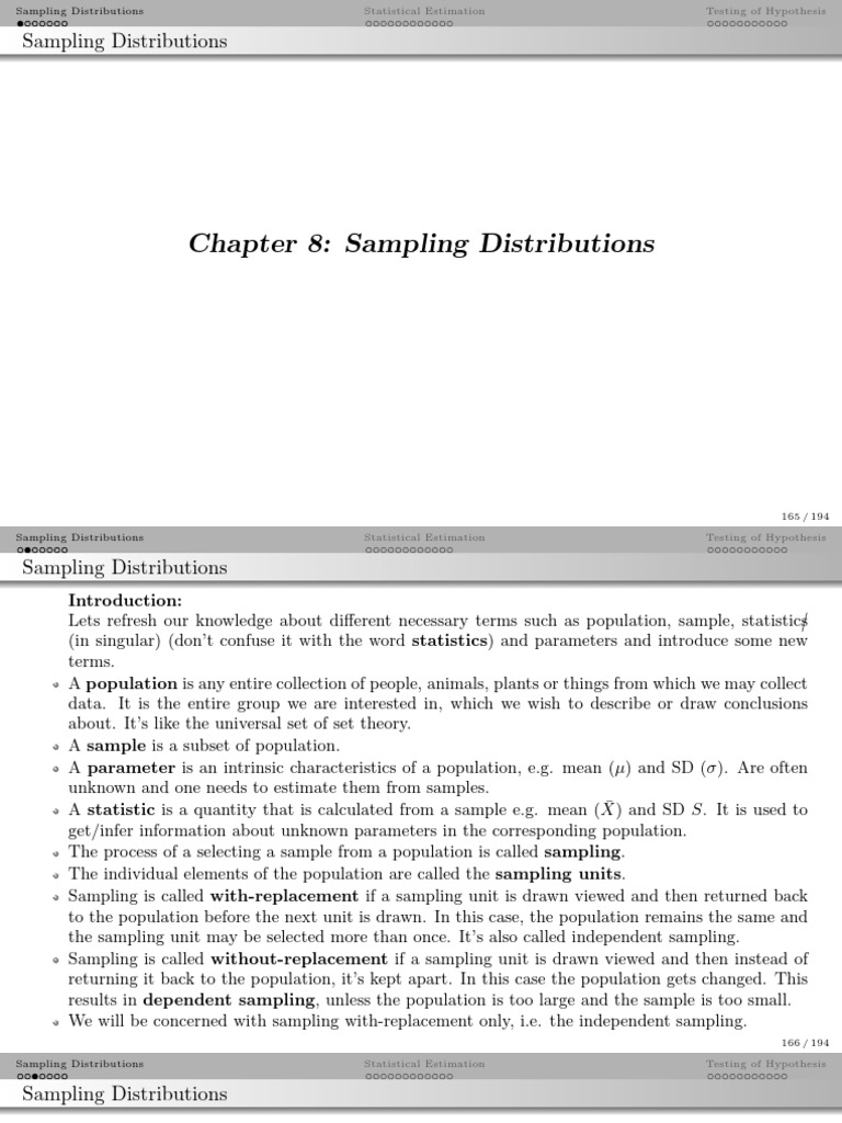 Chapter 8: Sampling Distributions | PDF