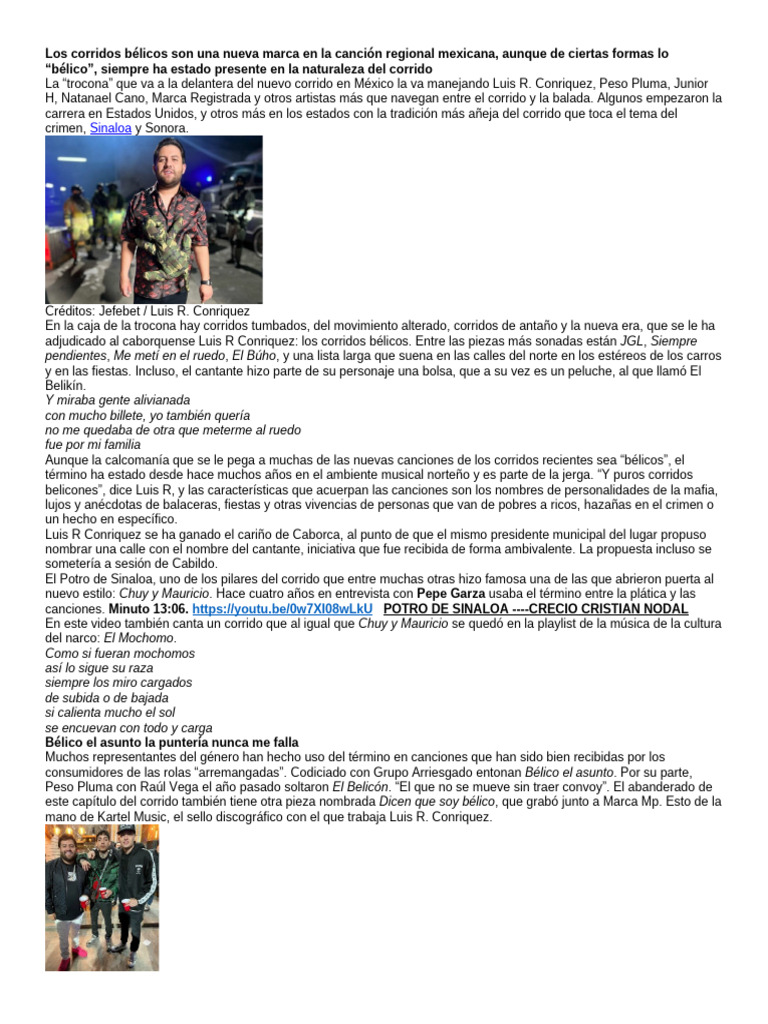 Los Corridos Bélicos-Historia | PDF | Corrido