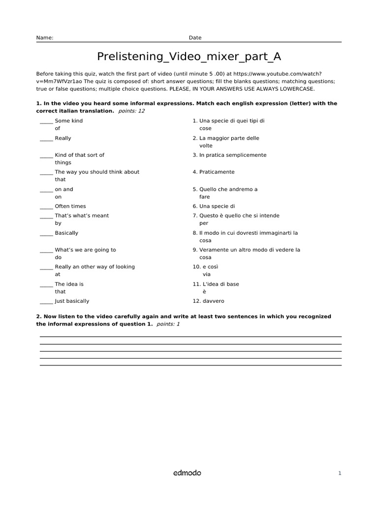 Prelistening_Video_mixer_part_A (1) | PDF
