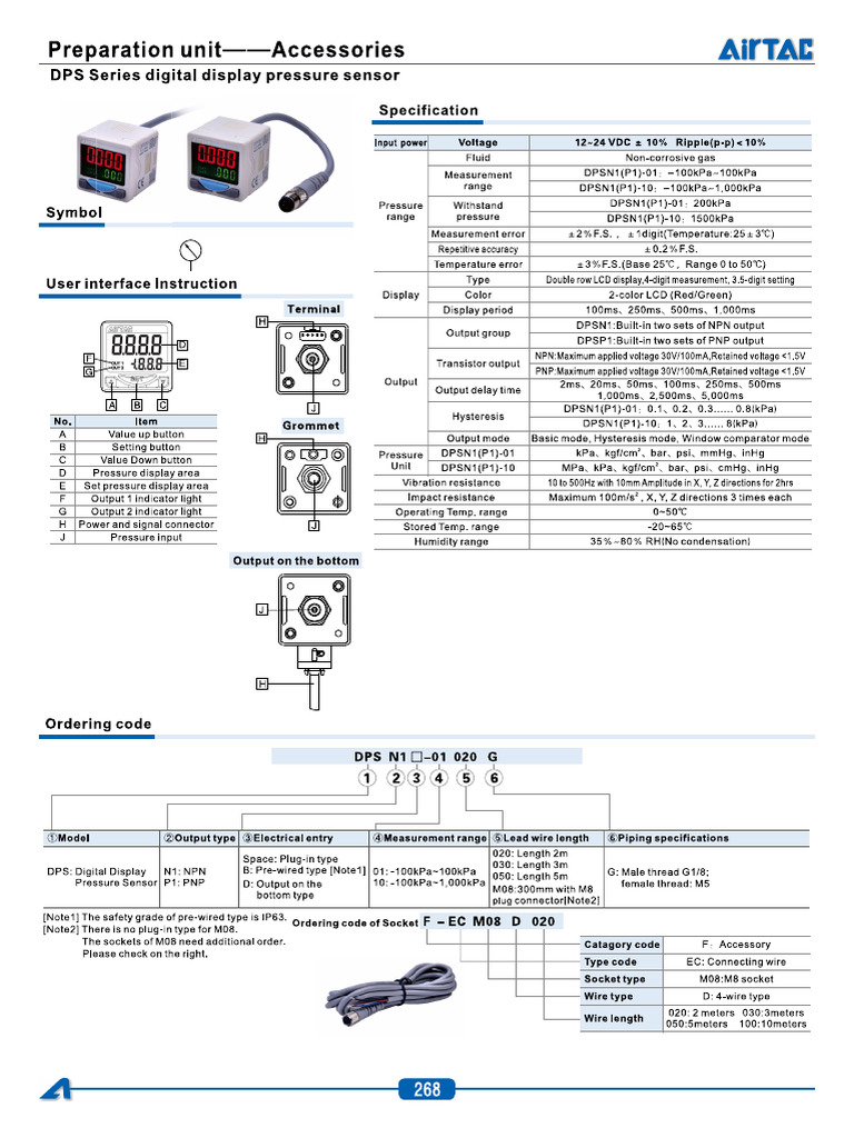 DPS Series Digital Display Pressure Sensor 202406030355339936 | PDF