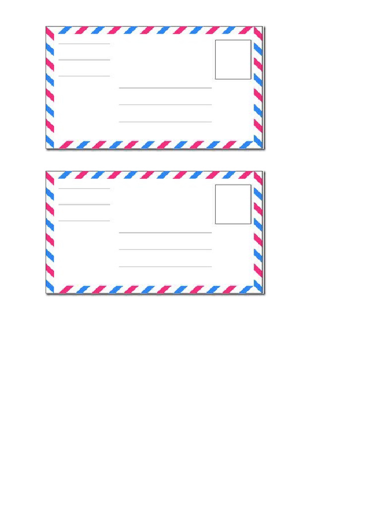 Worksheet Envelope Postcard | PDF