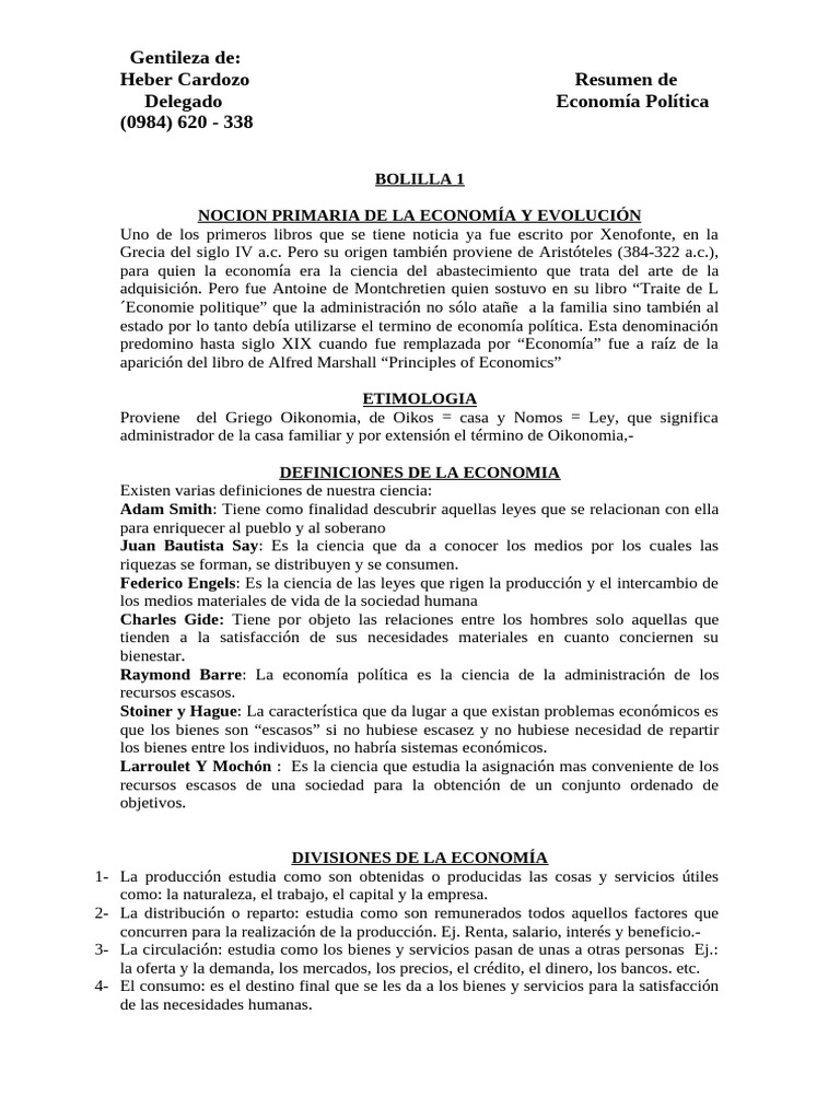 Economia Politica. Todas las unidades | PDF