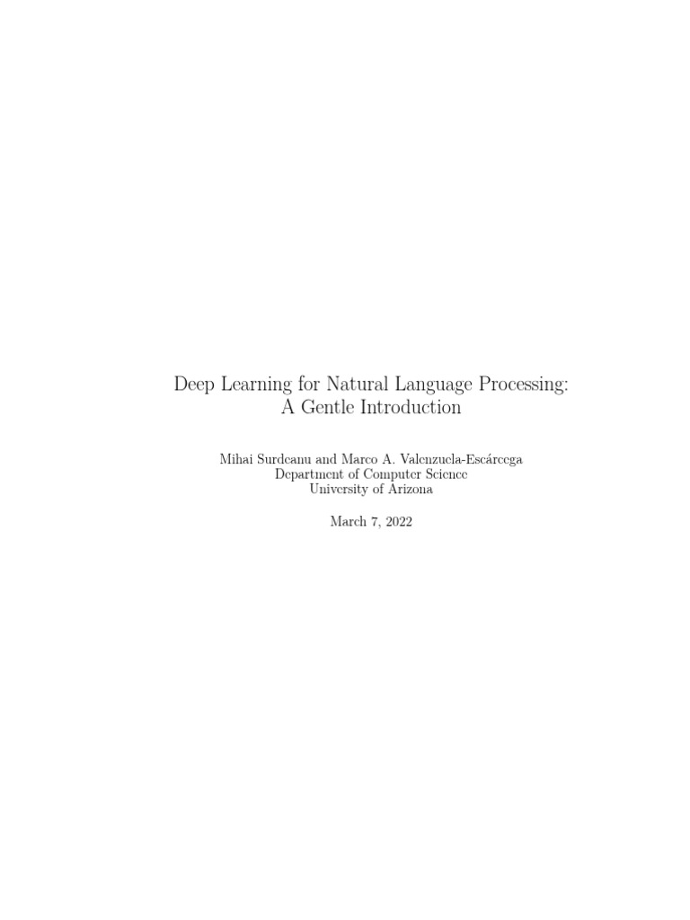 Deep Learning For Natural Language Processing | PDF