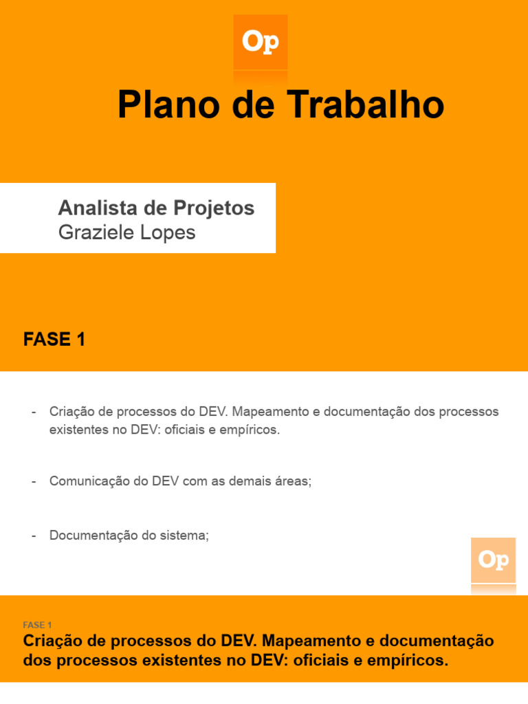 Plano de Trabalho - Projetos | PDF