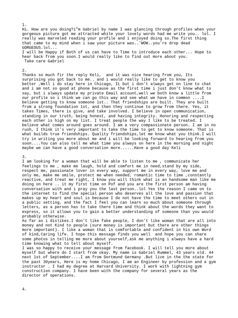 Personal Dating Format | PDF