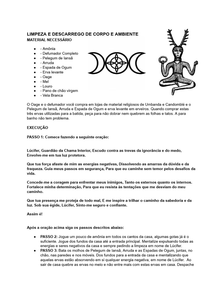 Banho de Limpeza e Descarrego Do Lar | PDF