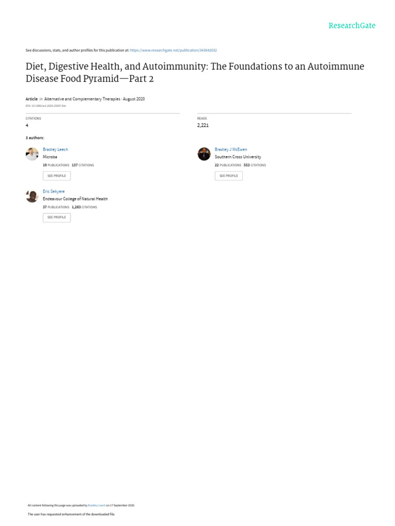 Diet, Digestive Health, and Autoimmunity: The Foundations To An ...