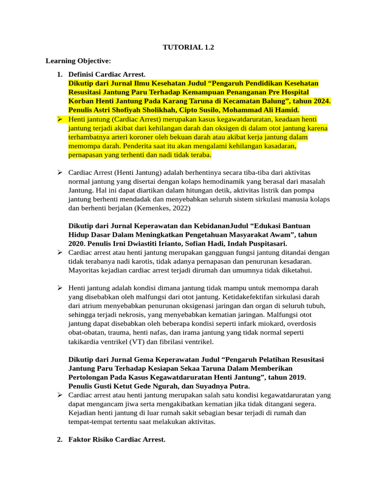 TUTORIAL 1.2 GADAR CARDIAC ARREST-2 | PDF