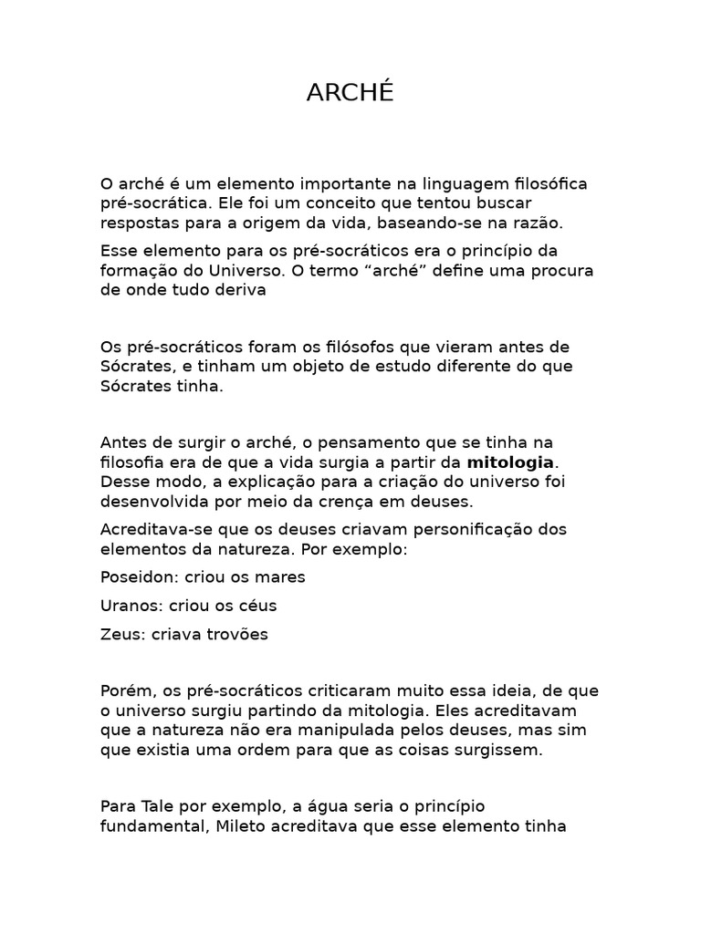 Arché Filosofia | PDF