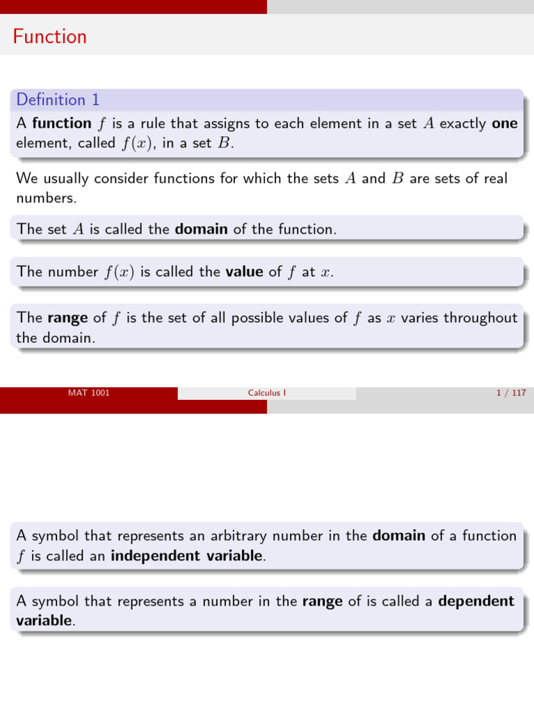 MAT1001 CH01 Presentation | PDF