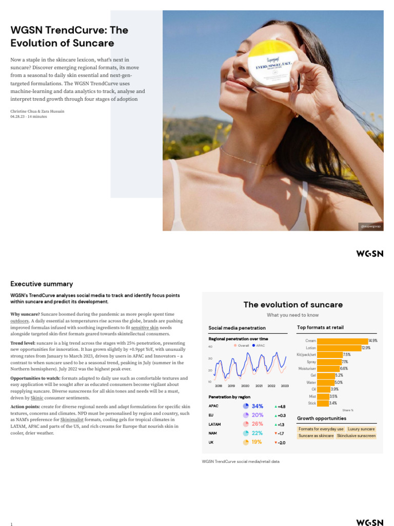 Suncare Trends for Skincare Innovators | PDF | Sunscreen | Business
