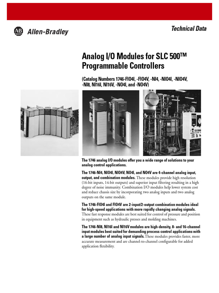 Analog IO Modules For SLC 500 | PDF