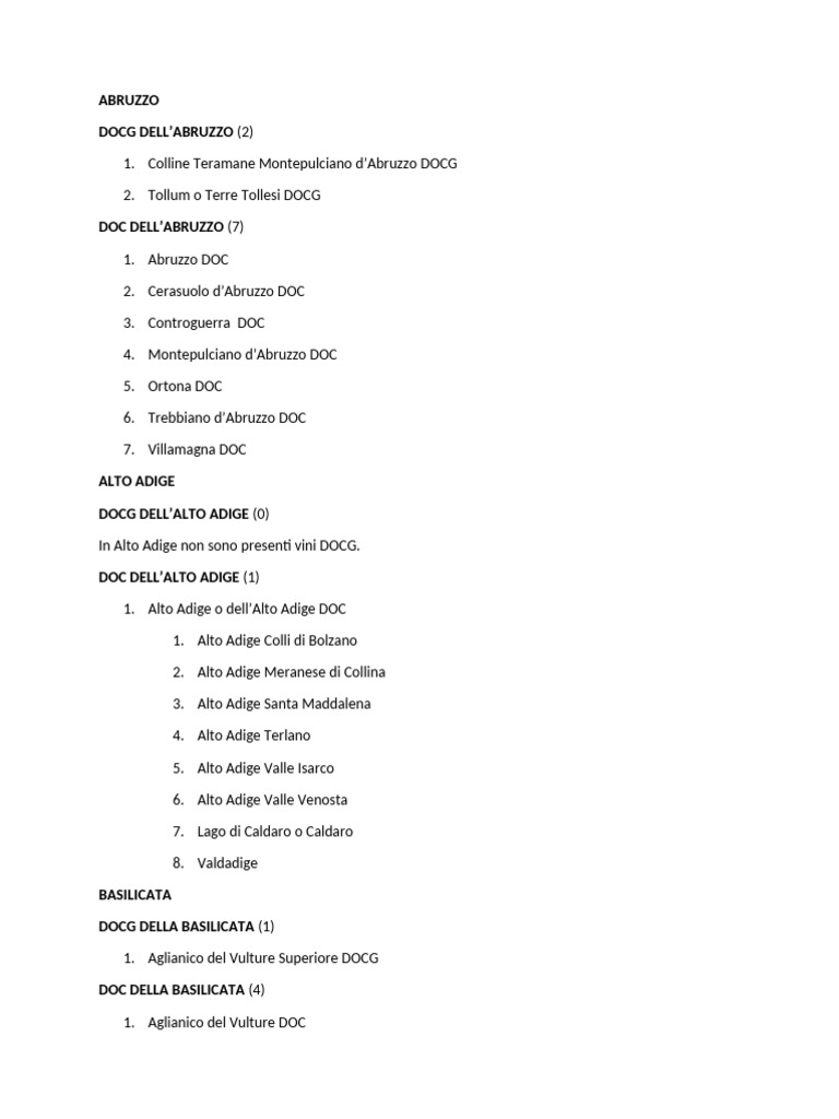 Vini Dop Italiani | PDF