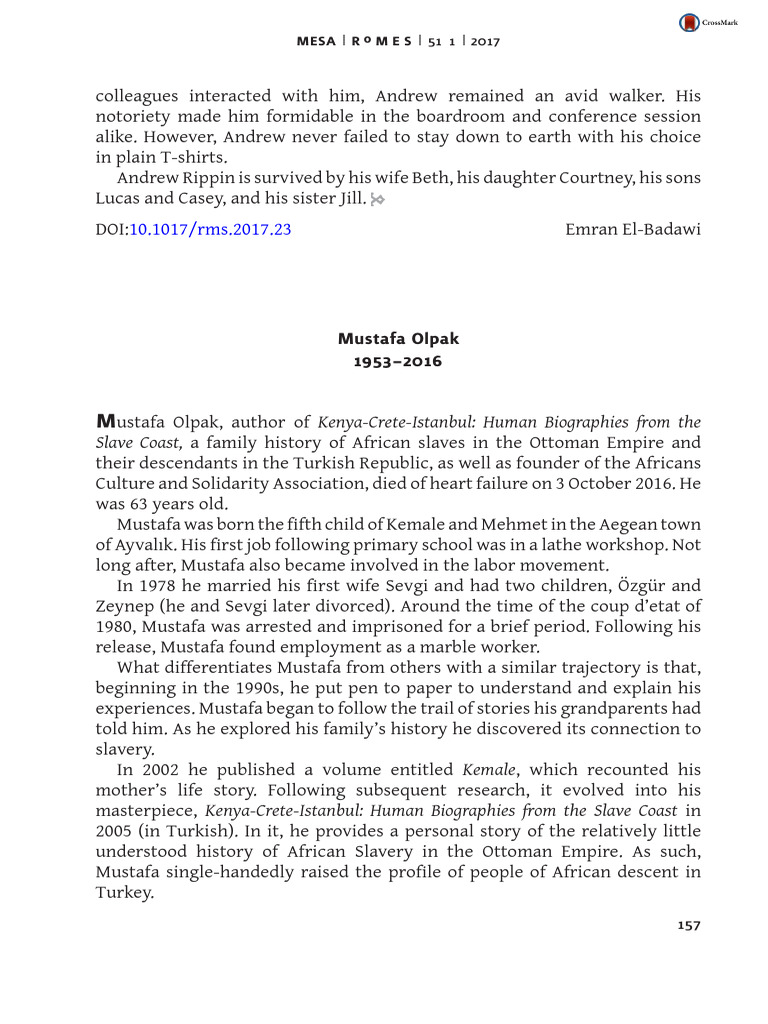 Mustafa Olpak 1953 2016 Ferguson and Kay | PDF | Slavery