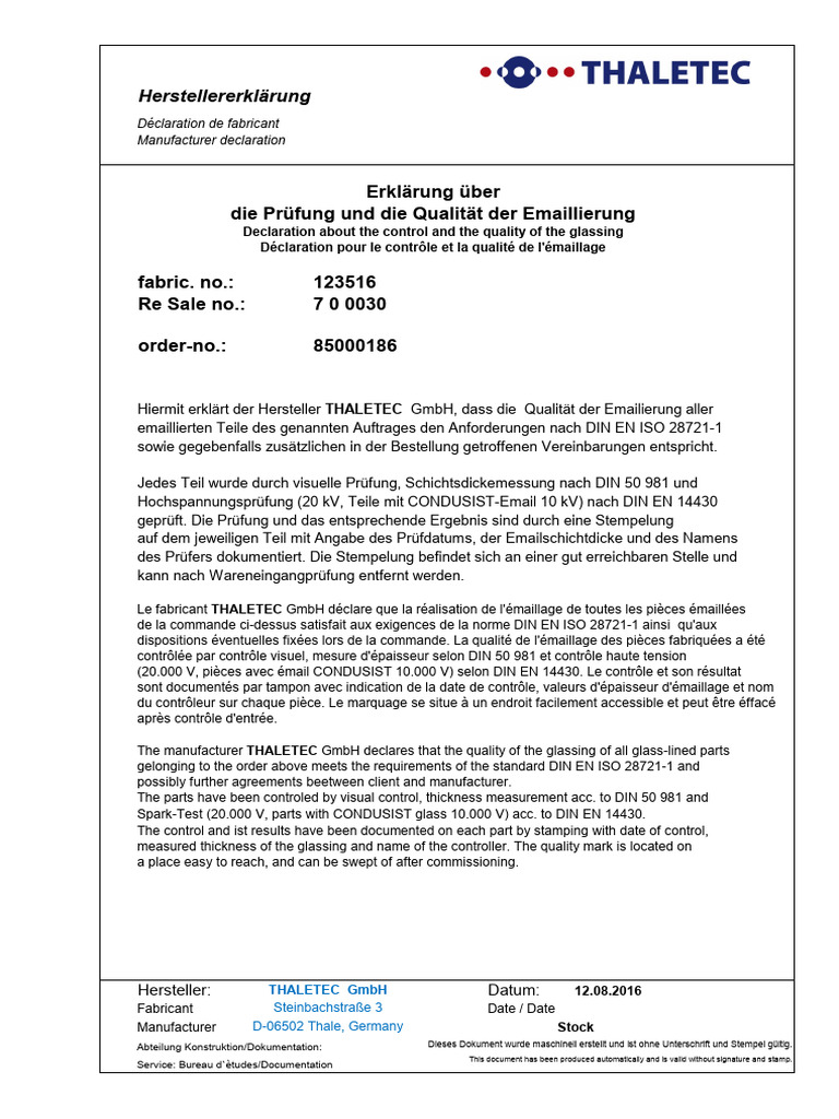 03 - Declaration About The Control and The Quality of The Glassing | PDF | Computers ...