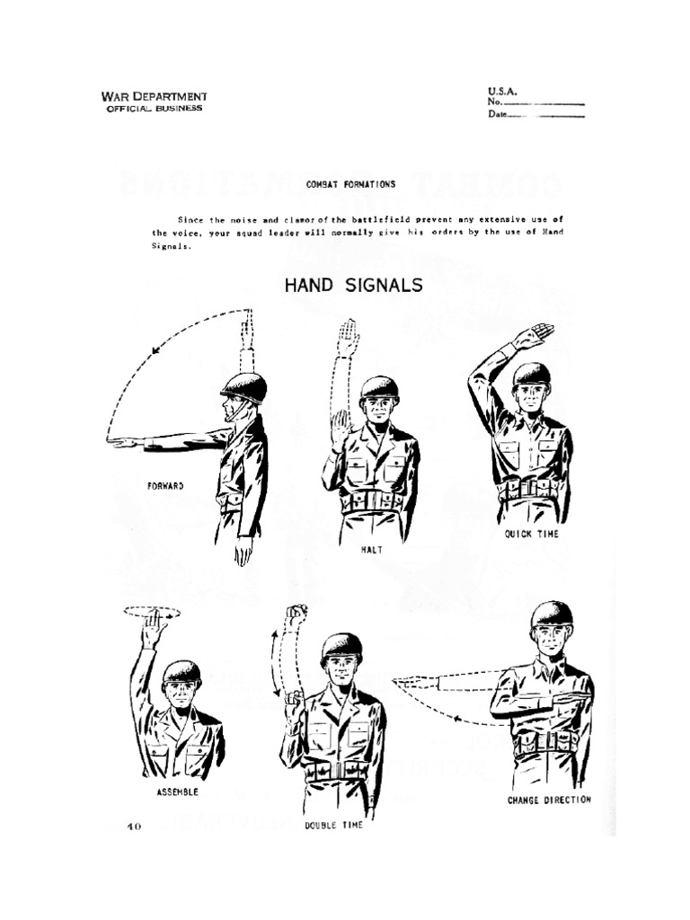 Combat Formation Hand Signals | PDF