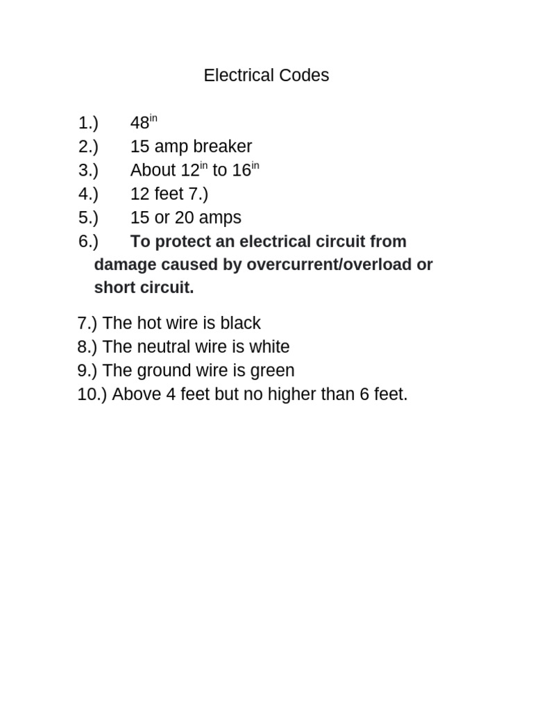 Electrical Codes | PDF