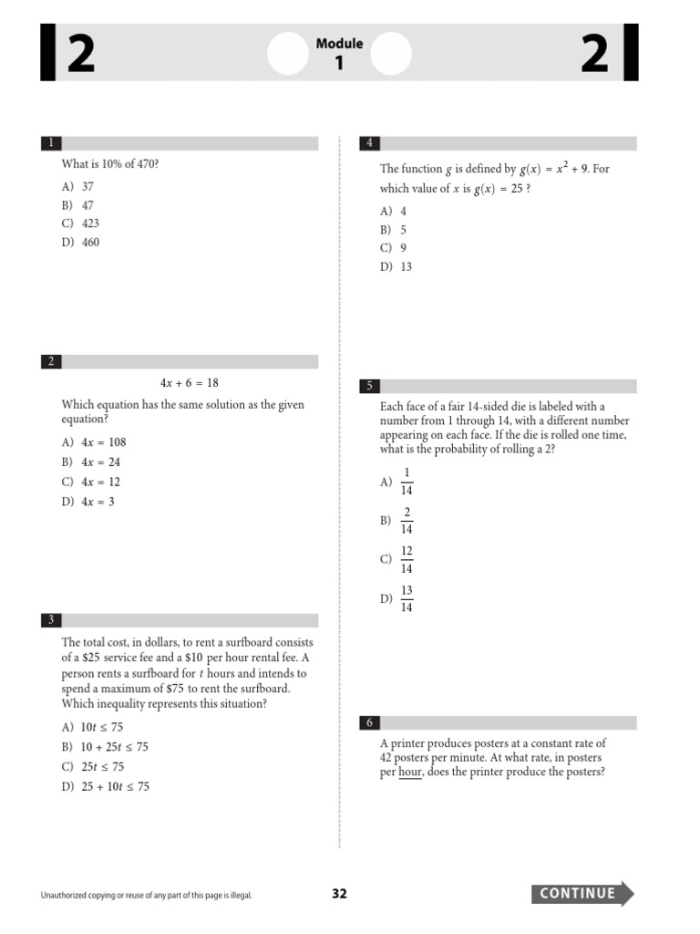 SAT Practice Test #1 Math | PDF