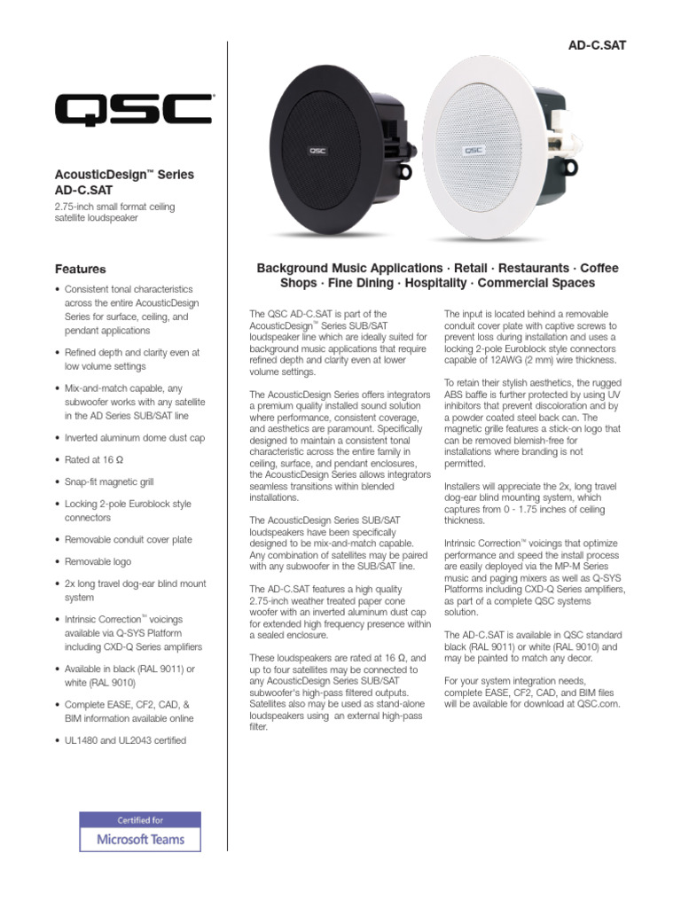 Ad-C Sat Specs | PDF