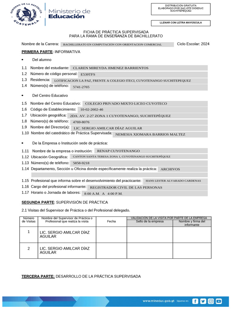Ficha de PS Bachillerato | PDF