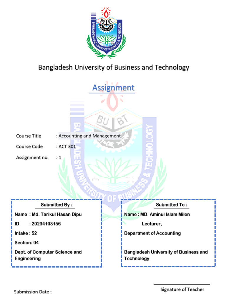 Accounting Cover Page | PDF