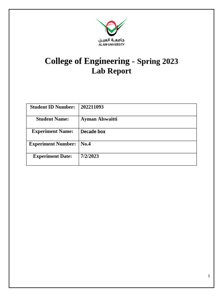 AymanMohammed DLD LabReport_Exp. 44 | PDF