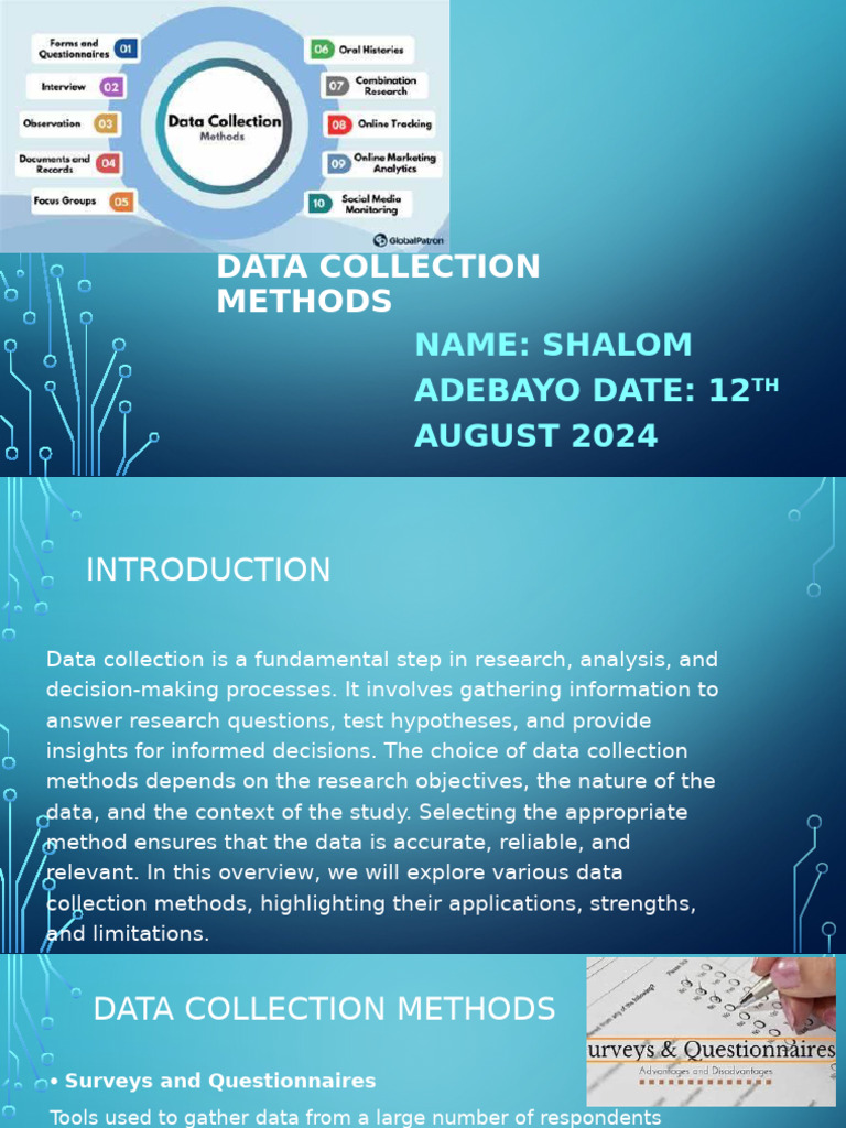 Methods of Data Collection (1st Project) | PDF