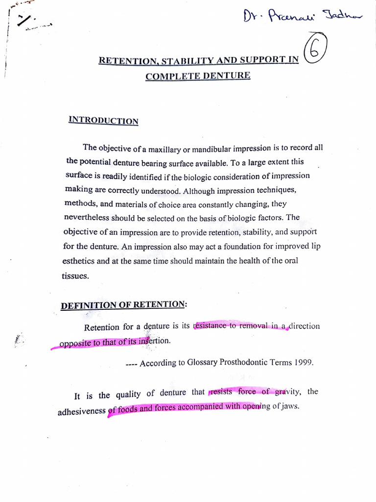 Retention Stability Support in CD | PDF