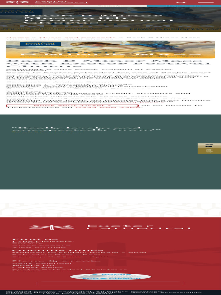 Bach B Minor Mass With Exeter Festival Chorus Exeter Cathedral | PDF