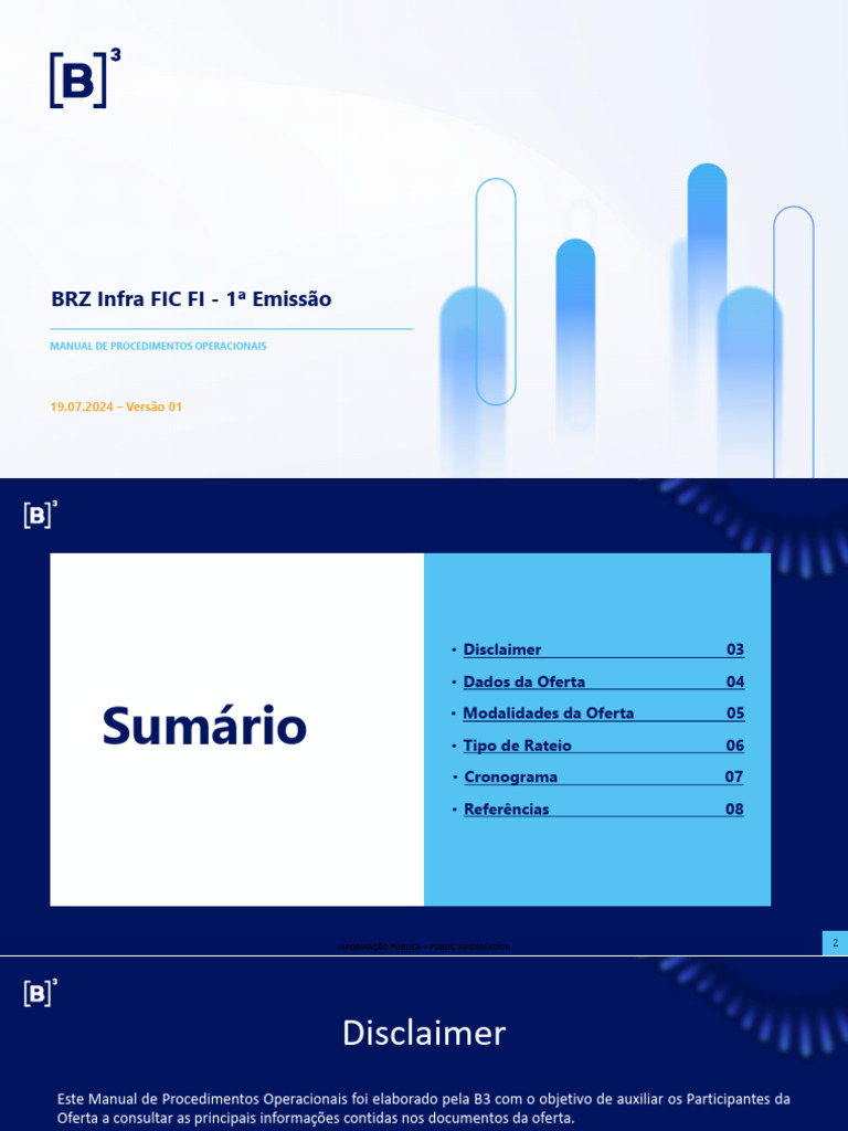 Novo Manual Procedimentos Operacionais - BRZ Infra FIC FI - 1 Emissao | PDF