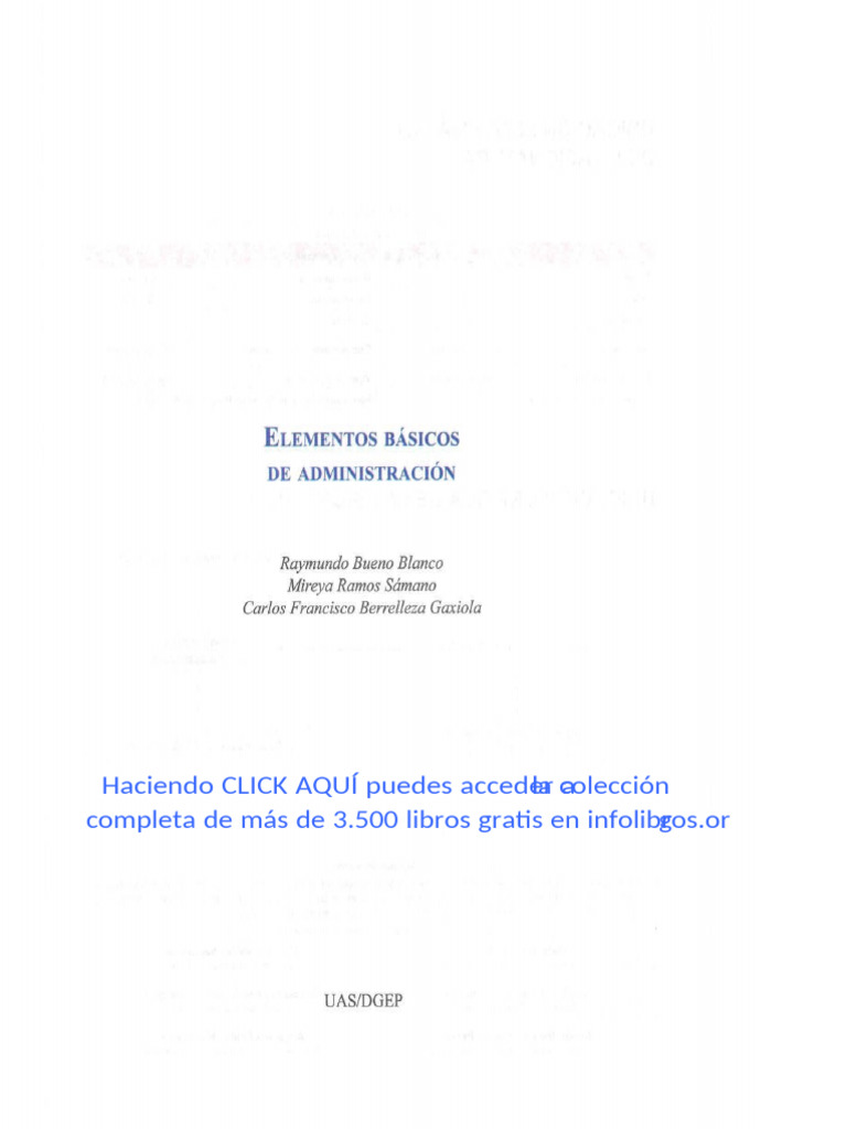 Elementos Básicos de Administración Autor Raymundo Bueno, Mireya Blanco ...