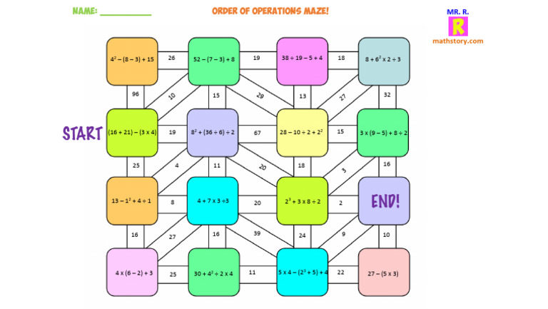 Order of Operations Maze 5.1 | PDF