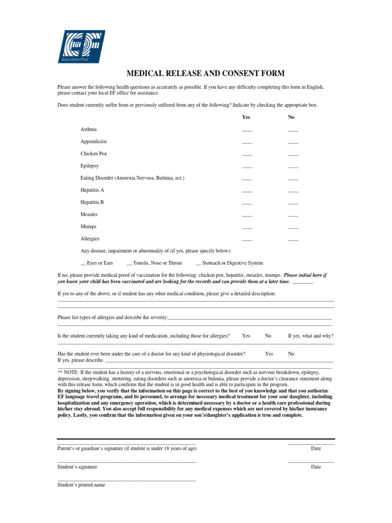 Microsoft Word - New York MEDICAL RELEASE AND CONSENT FORM - Medical ...