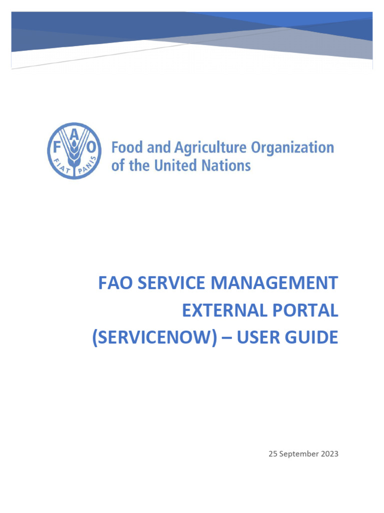 FAO Service Now - External Portal User Guide | PDF