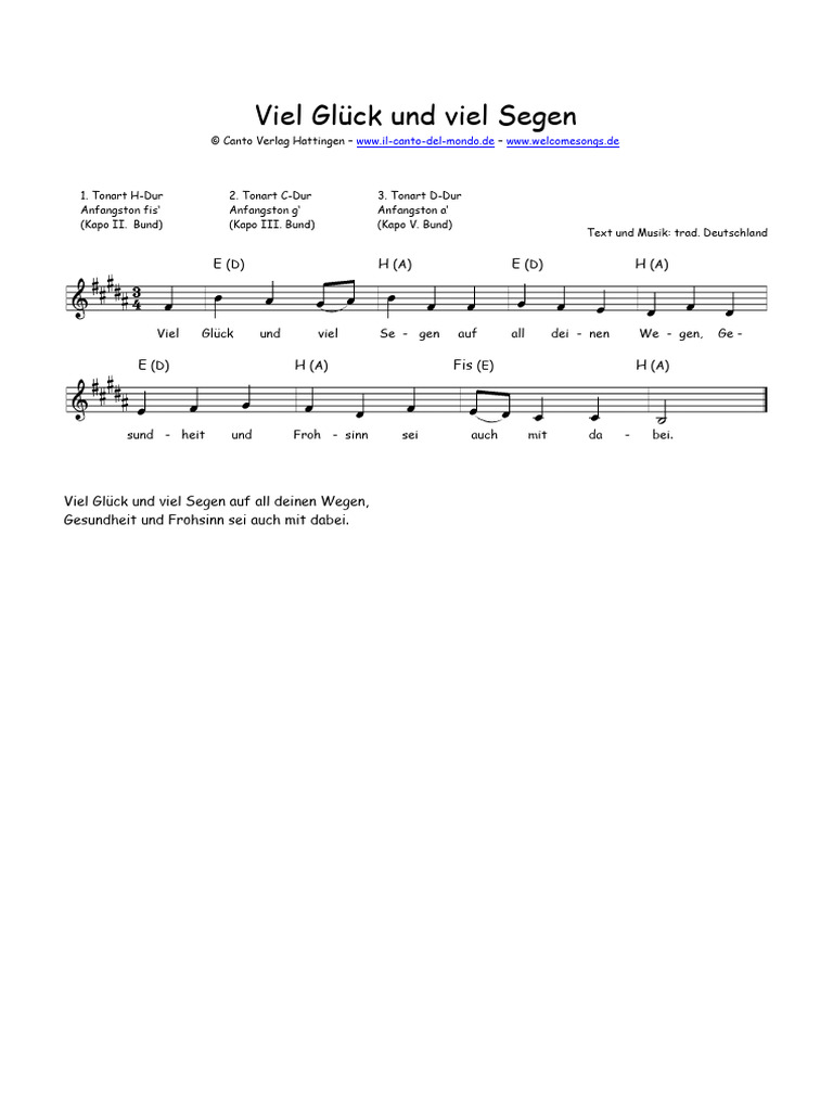 Viel Glück Und Viel Segen | PDF