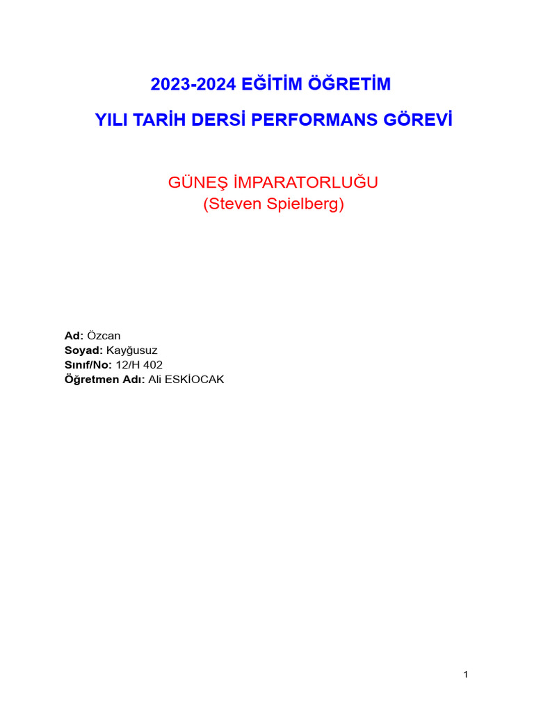 Tarih Performans | PDF