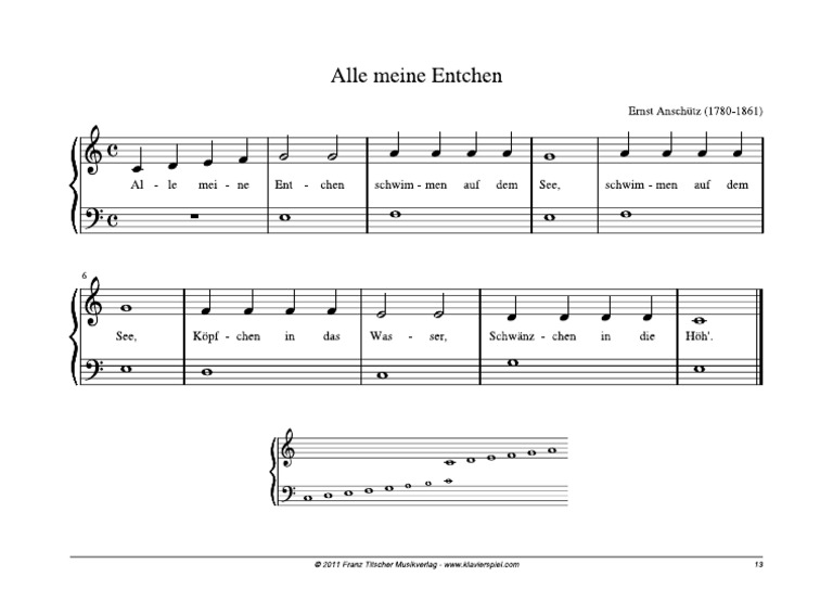 Alle Meine Entchen Sehr Einfach | PDF