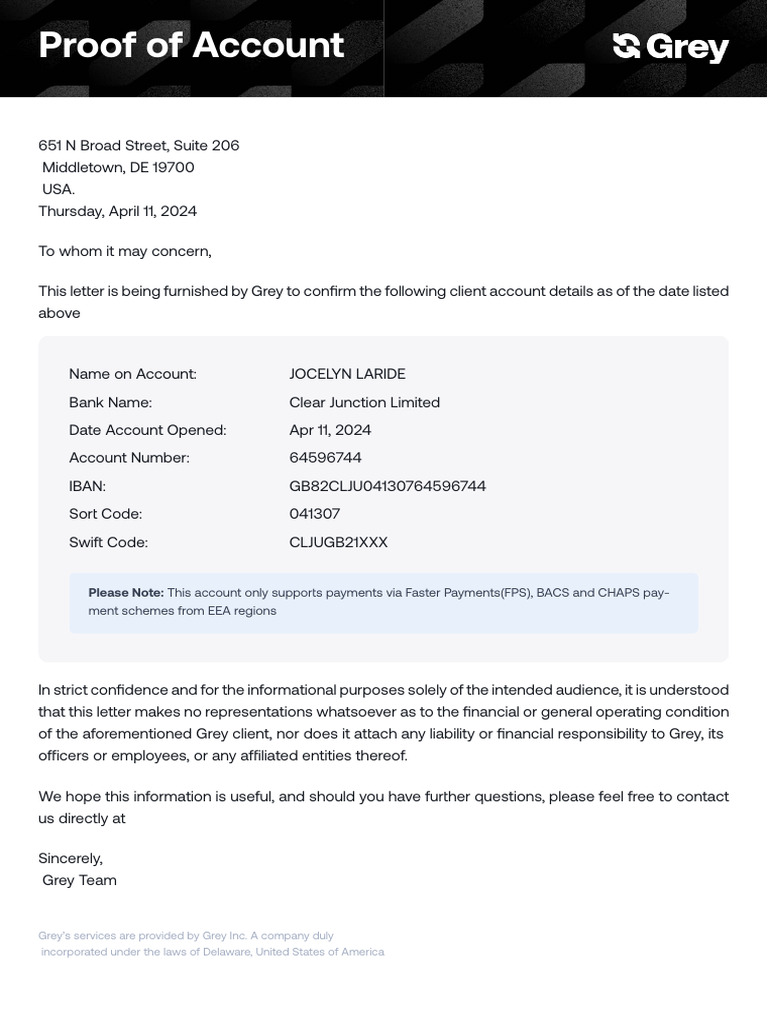 GBP Proof of Account | PDF | Law