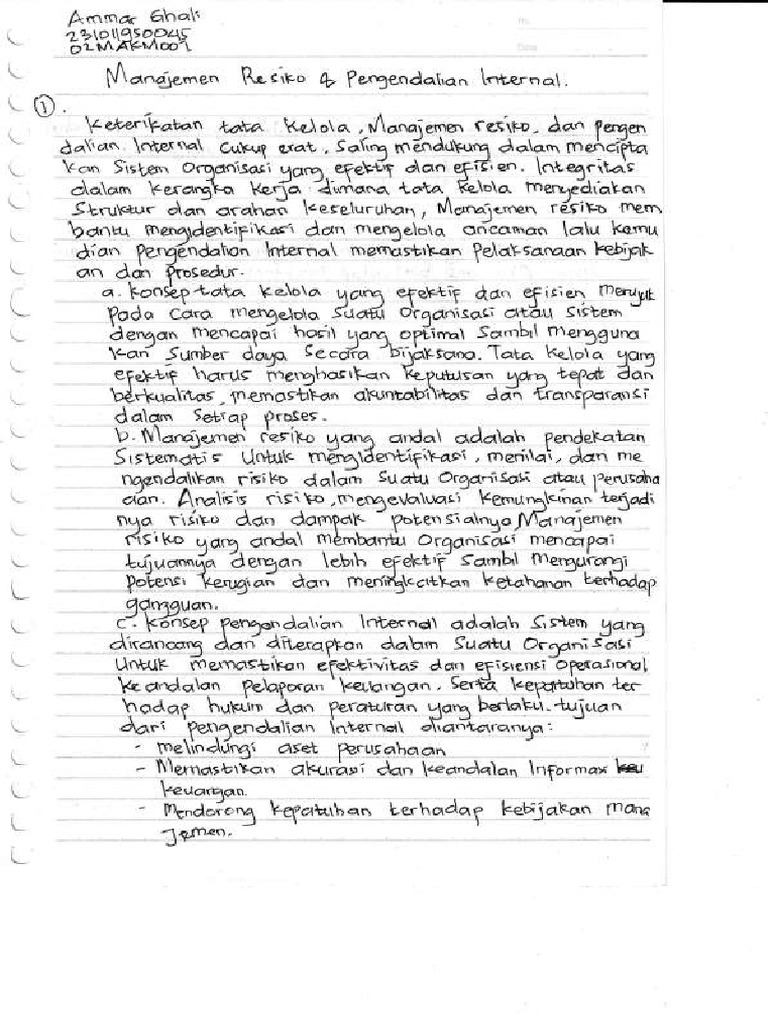 Ammar Ghali 231011950045 Manajemen Risiko PDF
