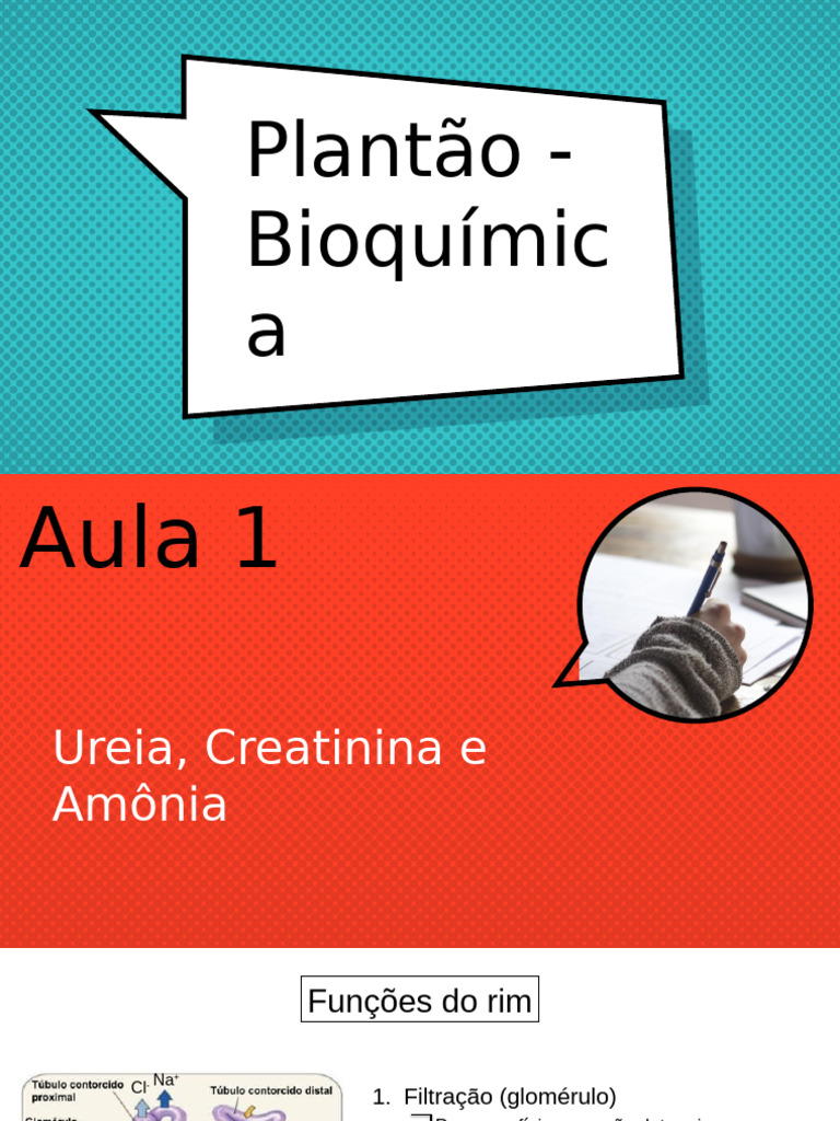 Aula 1 - Ureia, Creatinina e Amônia - Bioquímica | PDF